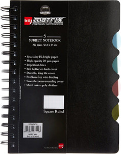 bilt Matrix 5 Subject Notebook A5 Notebook Square Ruled 300 Pages Price ...