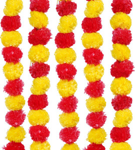 The Phool Mala Artificial Genda Phool Marigold Fluffy Flowers ...