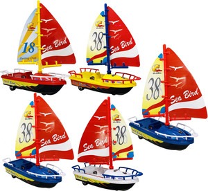 Gift Box Set Of 5 Small Size Made Of Plastic Indian Replica Boat Toys ...