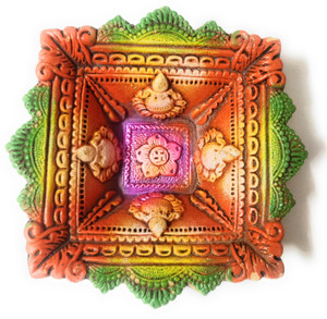 SIDRITZ CLUB Big Pooja Dia Pack of 1 Terracotta Table Diya Price in ...