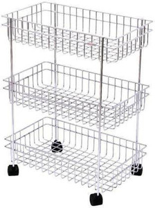 YASHODEEP PLASTIC Fruits/Vegetables Kitchen Rack Steel 3 Layer Stand ...