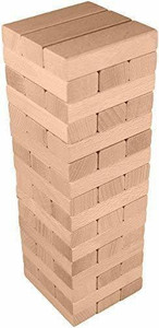 Rage-X Natural Non Toxic Pine Wooden Block Stacking Game Timber Tower ...