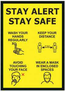 JEEPL STAY ALERT STAY SAFE SIGN BOARD, ACP WITH VINYL,12X8 INCHES ...
