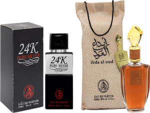 Buy AL FAKHR 24K Pure Silver & Ibda Al Oud eau De Parfum combo Eau de ...