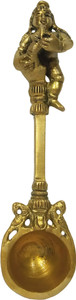 Purpledip Brass Aarti Hawan Udharini Dancing Bala Krishna: Pooja Spoon ...
