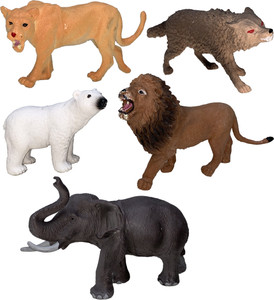 Toyify Set Of 5 Small Size Safari Animals Figures, Realistic Tiny ...