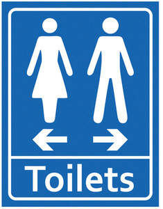 JEEPL -TOILETS SIGN BOARD, ACP WITH VINYL,12X8 INCHES (EMERGENCY SIGN ...