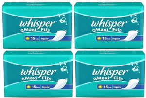 Whisper Maxi Fit Sanitary Regular (15+15+15+15 Pads) Sanitary Pad ...