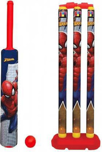 Sanchi Creation Spiderman Big Size Kid's Plastic Cricket Set with Bat ...