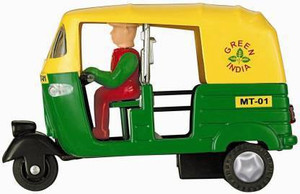 MINTLEAF Auto Rickshaw Toy for Kids with Driver and Pull Back Action ...