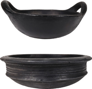 earthen fine crafts combo Hand made earthen pottery/clay handi/kadhai ...