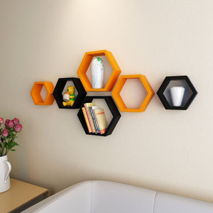 Craftkings Hexagon Shape Wall Shelves/Wall Rack/Wall Shelf for Home ...