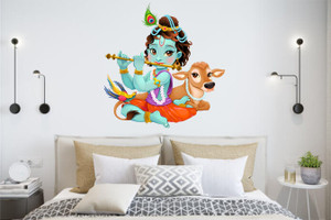 BALKRISHNA WALL STICKER 62 cm lord krishna wall stickers Self Adhesive ...