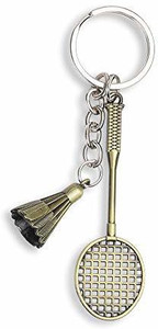 RainSound Metal Badminton Racket with Shuttle cock Gold Key Chain Price ...