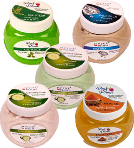 PINK PLUMS Glowing Neem-Tulsi Gel Scrub, Diamond Face Pack, Cucumber ...
