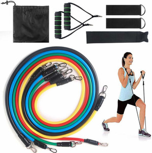 HUKBO 11Pc Resistance Bands Elastic Rubber Rope Sport Expander ...