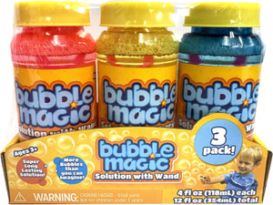 bubble magic 4oz Bubble Solution with Wand 3 Pack,for Kids 3+ & Above ...