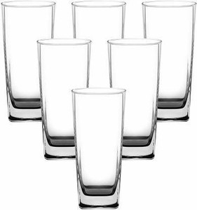LYZA (Pack of 6) LYZA_JUICE WATER (SQUARE) 315ML Glass Set Water/Juice ...