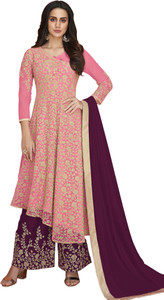 WOOL FOOL CREATION Net Embroidered Kurta & Palazzo Material Price in ...