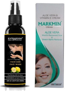 Extraposh Lemon Face Wash + Markmin Scar & Stretch Mark Remover Cream ...