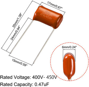 shockley electronics 470nF, 0.47uf (474J) Film, Paper Capacitors +/-5% ...