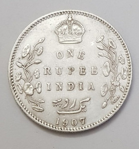 pay4gud Very Rare 1 Rupee 1907 King Edward Silver Coin Medieval Coin ...