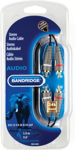 Bandridge RCA Audio Video Cable 3 m RCA Audio Stereo cable, Dual 2x RCA ...