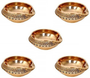 Utkarsh Pack Of 5 Pcs Brass Diwali Kuber Pedi Diya Stand (No 0 Small ...