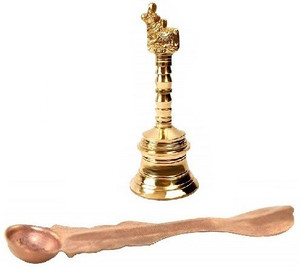 Stylewell Combo Of Copper Punch Patra Spoon With Nandi Head Small Size ...
