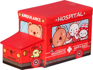 FIDDLERZ Foldable Hospital Theme Bus Shape Toys Storage Box Cum Sitting ...