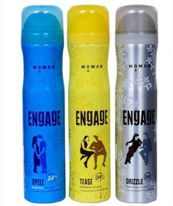 Engage Spell + Tease + Drizzle Deodorant Spray - For Women Deodorant ...