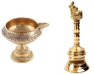 Utkarsh Combo Of Brass Diwali Kuber Pedi (No 1 ) Diya Oil / Ghee Lamp ...