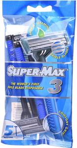 Supermax Pack Of 6 - 30 Razors with 5 Triple Safety Manual Shaving ...