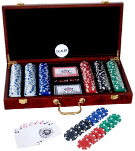 NIYAMAT Professional Poker-Chips Set 300 (Wooden CASE Safe Pack ...
