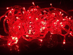 Khopche 110 LEDs 10.54 m Red Steady Bulb Rice Lights Price in India ...