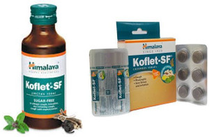 HIMALAYA Koflet-SF syrup 100ml and lozenges 10Nx6s (Ginger mint) Price ...