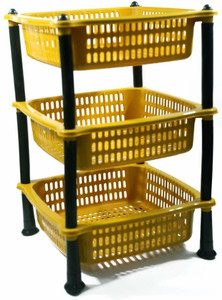 FAVRRITO Fruits/Vegetables Kitchen Rack Plastic 3 Layer plastic Kitchen ...