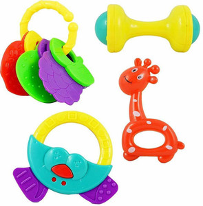 PEZYOX Colorful Silicon Non Toxic bpa-Free Rattles and Teether for Baby ...