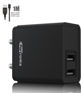 Portronics 12 W 2.4 A Wall Charger for Mobile with Detachable Cable ...