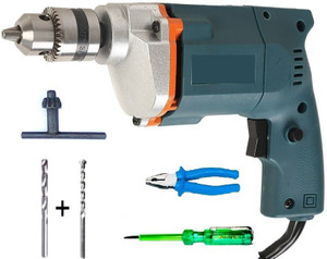 Voltron Corded Drill Machine 300W 10mm with Bits, Plier, Tester Power ...