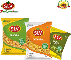 slv food products GRAM DAL-1Kg,MUNG DAL-1Kg,GREEN GRAM-500gm Combo ...