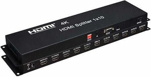 microware 4K HDMI Splitter 1x10 Video Connectors. High Resolution and ...