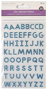 Multicraft 3D Gem Alphabet Raised Stickers Turquoise ...