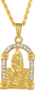 DULCI Gold Plated Brass CZ Shirdi Sai Baba Hindu God Religious Chain ...