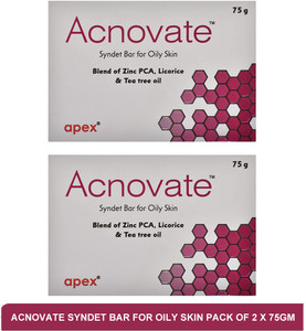 Acnovate Syndet Bar - best Indian soap for oily skin(pack of 2)75g ...