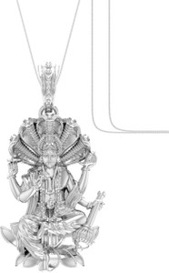Akshat Sapphire Sterling Silver (92.5% purity) God Vishnu Chain Pendant ...