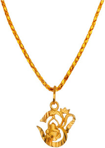 Shiv Jagdamba Religious Jewelry Om Shree Ganesh Locket With Chain Gold ...
