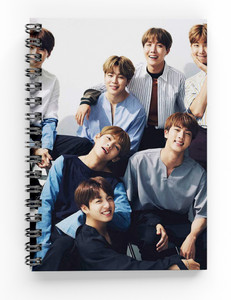 MG Brand BTS BANGTAN BOYS Spiral Bounded Rulled Notebook Diary A5 SIZE ...