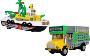 Gift Box Indian Replica Harbor Boat Toy + construction Series Truck ...