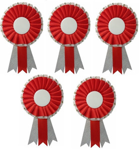 DELTA (Pack of 5) Chest flower Medium Size, Red and Silver Colour Chest ...